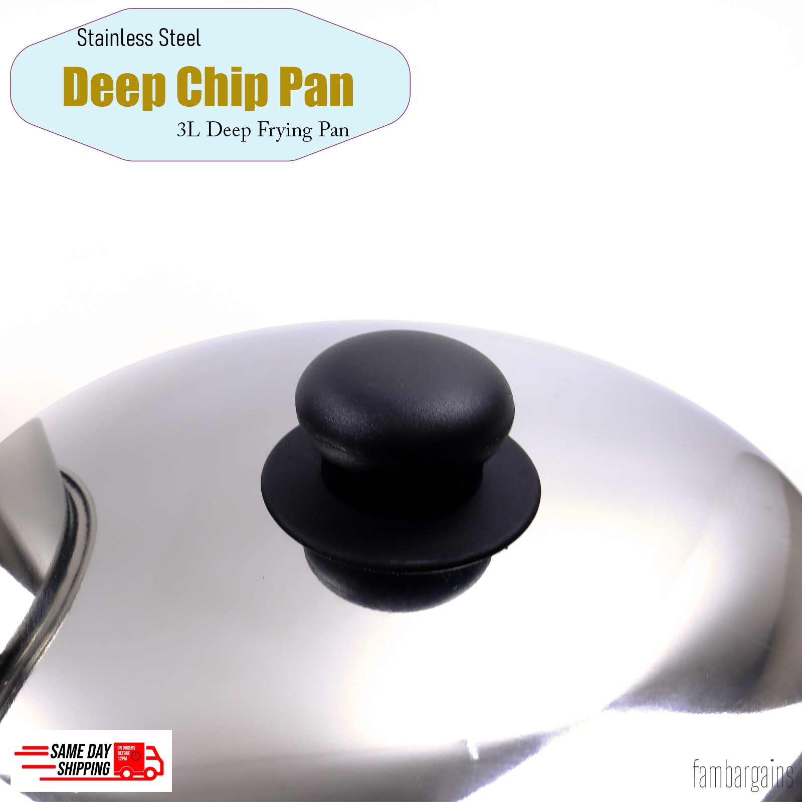 Stainless Steel Chip Pan Deep Cooking Fryer Pot Frying Basket Saucepan ...