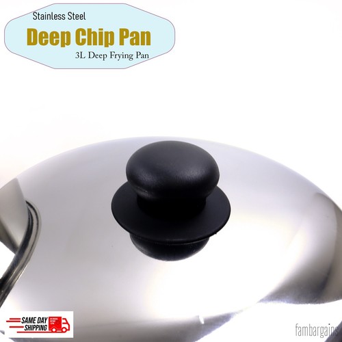 Stainless Steel Chip Pan Deep Cooking Fryer Pot Frying Basket Saucepan ...