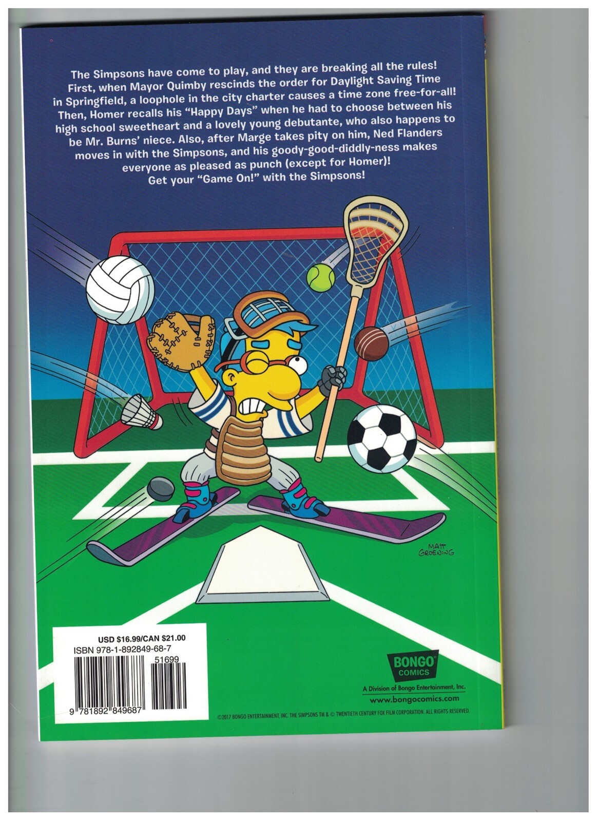SIMPSONS COMICS GAME ON! TP TPB $16.99srp #121-125 Bart Simpson Homer ...