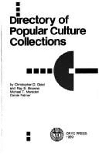 Directory of Popular Culture Collections Hardcover 9780897743518| eBay
