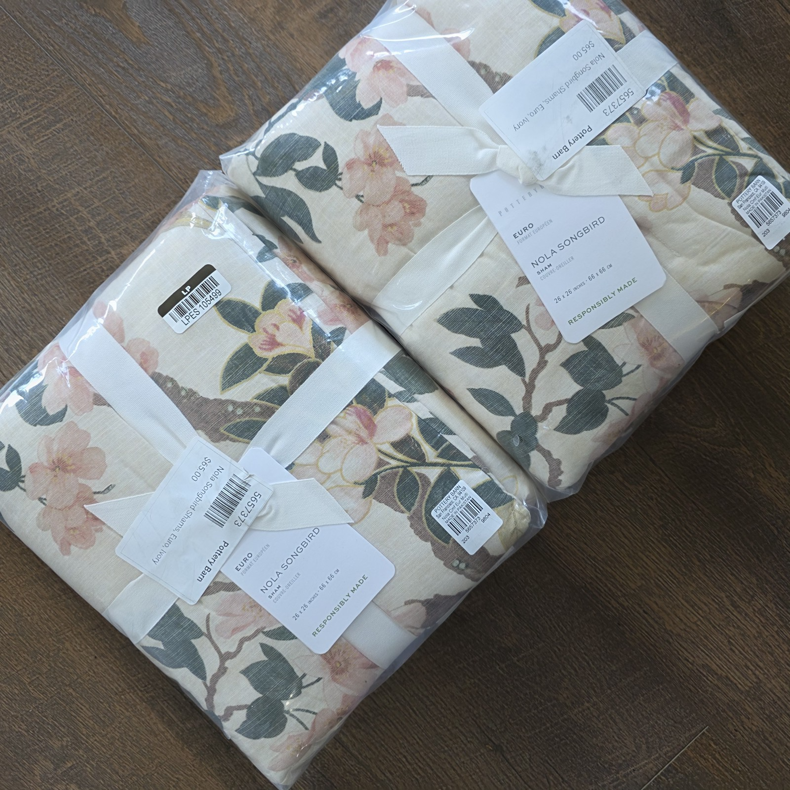 Pottery Barn Set of 2 Nola Songbird Comforter Shams EURO NEW | eBay