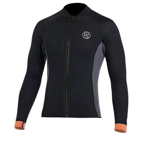 Wetsuit Top 3mm Neoprene Wetsuit Jacket Men Front Zip Long Sleeve Diving Suit... | eBay