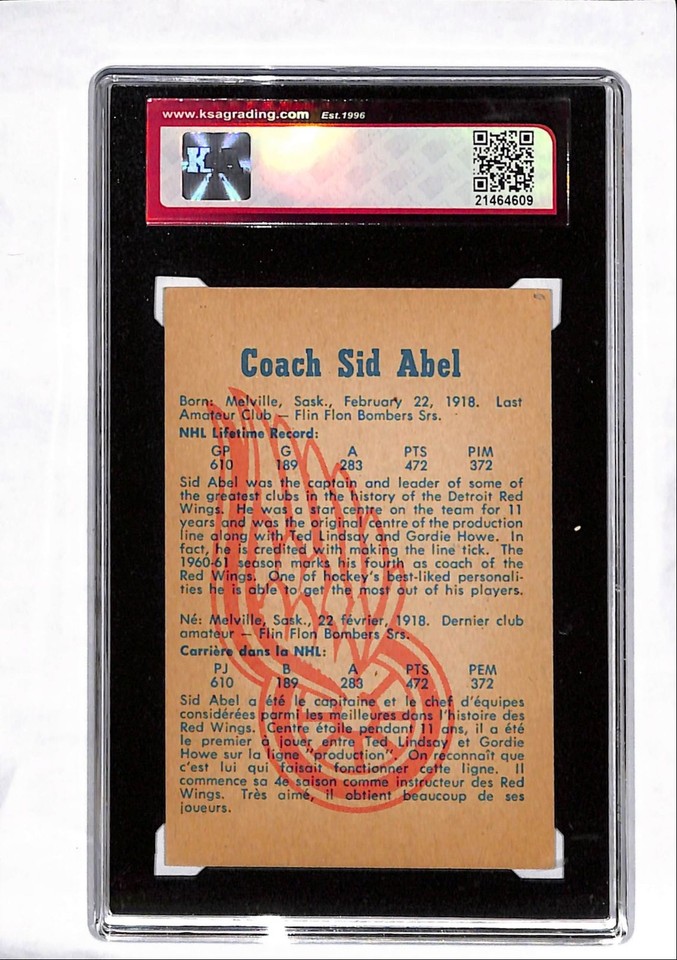 1960-61 Parkhurst Sid Abel KSA 6.5 (BGA1) #23 | eBay