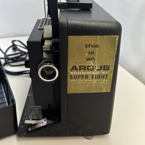 ARGUS SHOWMASTER 871 SUPER EIGHT MOVIE PROJECTOR FOR 8mm FILM. Powers ...