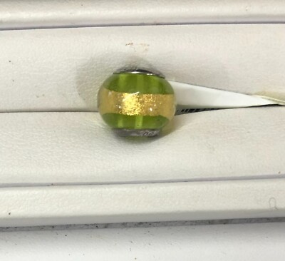 Green & Gold Sterling Silver Reflection Charm Bracelet Bead 138959S | eBay