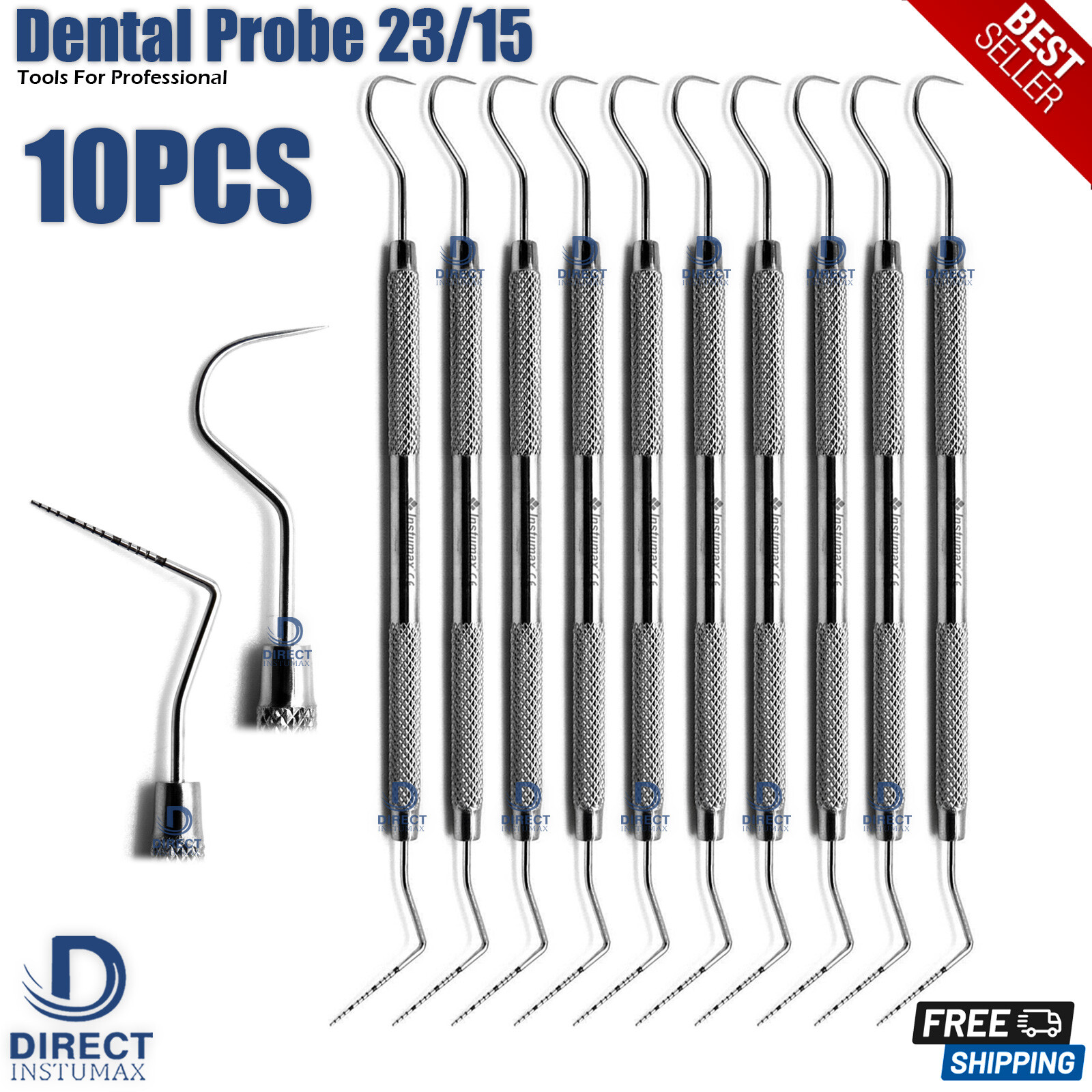 Dental Perio Explorer 23 Probe UNC 15 Color Marking Diagnostic Double ...