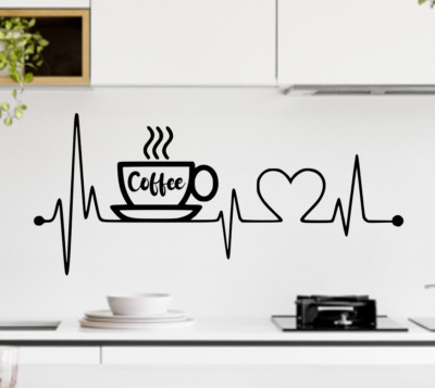 Coffee Lifeline Wall Sticker Vinyl Decal Quote Home Removable Heartbeat ...