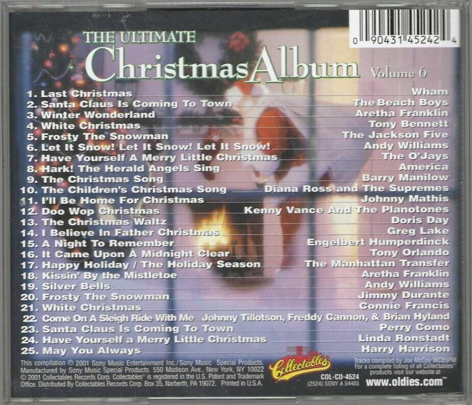 Ultimate Christmas Album V.6 CD 2001 25 Tracks Beach Boys O'Jays Linda ...