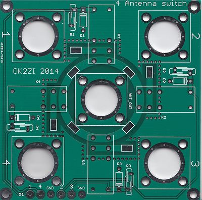 4:1 remote antenna switch bare PCB DIY cheap fit SO-239 or N-connectors ...