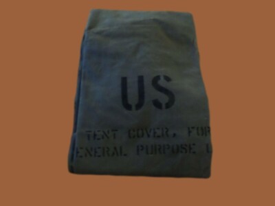 U.S ARMY CANVAS COVER GENERAL PURPOSE TENT COVER STORAGE TARP FLOOR ...