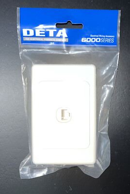 Deta Cat 6 Single Ethernet RJ45 Outlet - Single Outlet Cat 6 Network ...