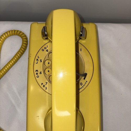 Vintage Yellow Rotary Wall Phone Bell System Dial Telephone | eBay