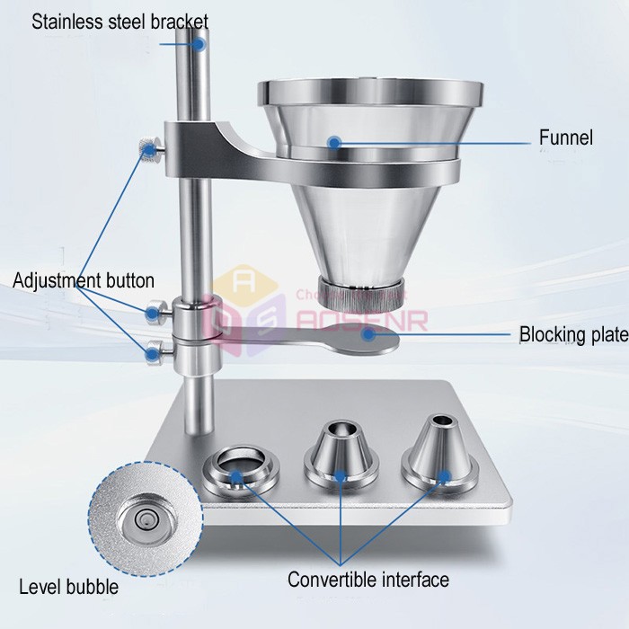 SUS Plastic Powder Flow Tester PVC Resin Flow Tester Particle Flow Rate ...