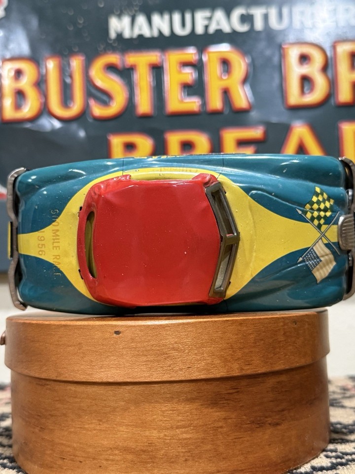 Vintage Tin Toy Jaguar Coupe Virginia 1956 Virginia 500 Mile Race Car W ...