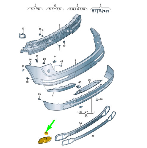 NEW AUDI Q5 FY REAR BUMPER RIGHT CLOSING ELEMENT 80A807320C 80A-807-320 ...