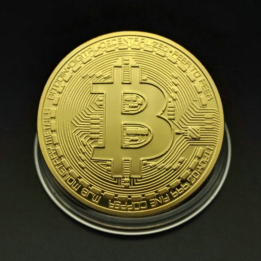 1PC Collectible Physical Bitcoin Commemorative Coin Collection Plated ...