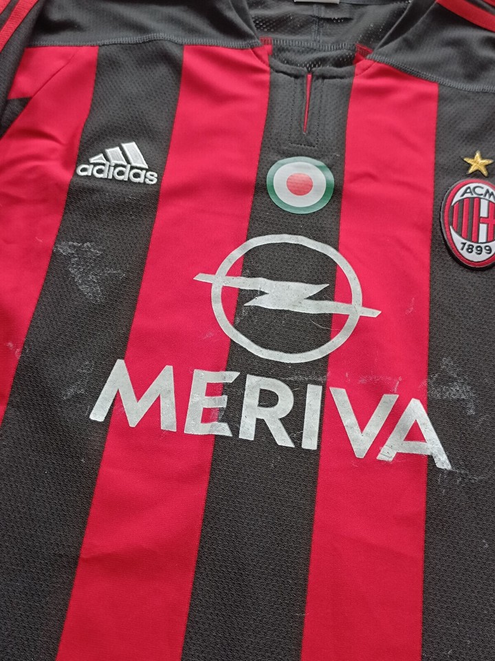 maglia calcio vintage Maldini AC Milan Adidas 2003 2004 Meriva Football ...