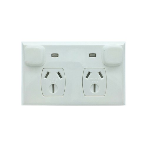 15A DOUBLE POLE GPO NEON Power Point Weatherproof IP65 Outlet Socket ...