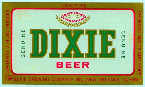 Product Label Dixie Beer New Orleans LA small | eBay