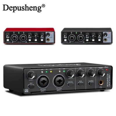 Audio Interface Depusheng MD22 USB 3.0 Sound Card with Monitoring Live ...