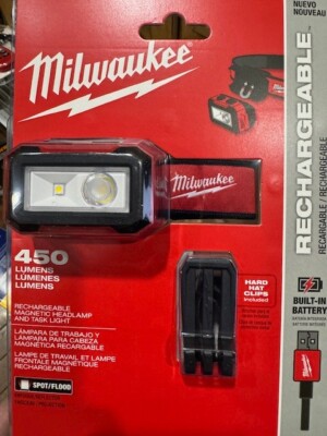 Milwaukee 2012R 450 lm Rechargeable Magnetic Headlamp - Red (2012R ...