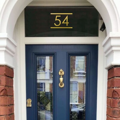 Custom Gold Chrome House Number Sticker for Door Window Fanlight Decal ...