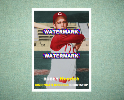 Bobby Henrich Cincinnati Redlegs 1957 Style Custom Baseball Art Card | eBay