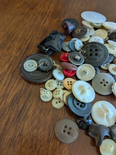 Vintage Buttons Lot of 100 Various Shapes Colors See Pics for Details ...