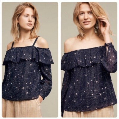 Anthropologie | NWT Floreat Cold Shoulder Metallic Constellation Star ...