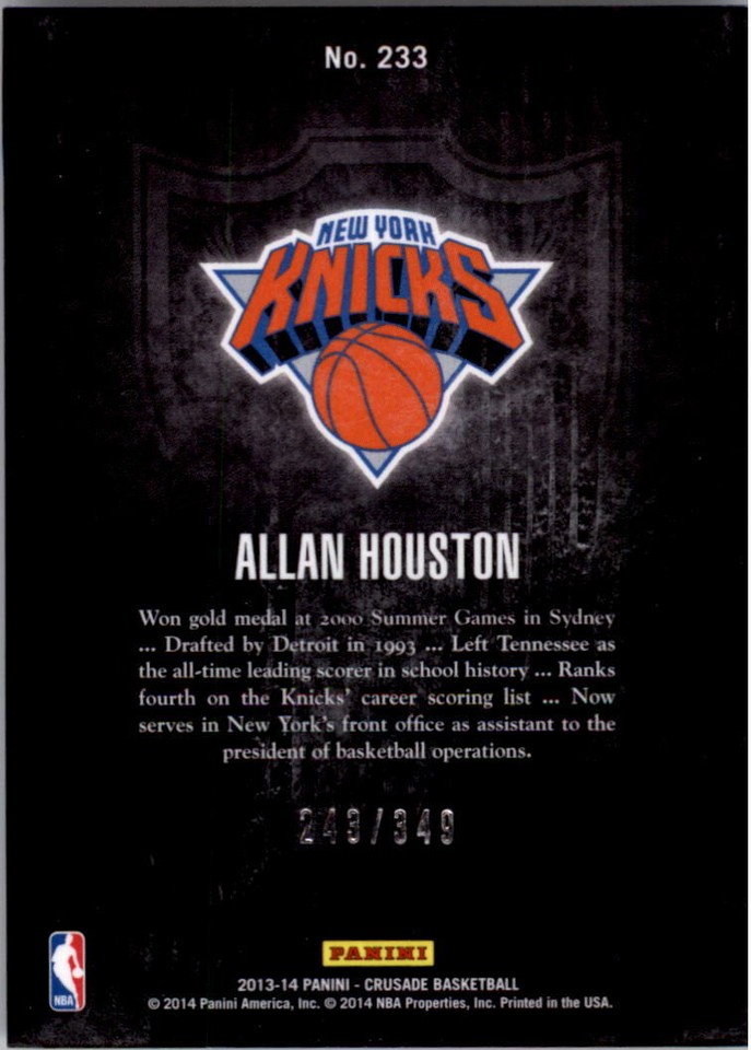 2013-14 Panini Crusade Insert Red #233 Allan Houston /349 - NM-MT | eBay