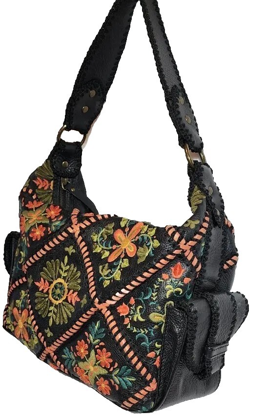 ISABELLA FIORE SWEDISH HOLLY BOHO SOHO HOBO EMBROIDERED HANDBAG Y2K ...