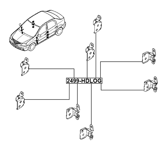 Door Hinge Febest 2499-HDLOG OEM 6001546883 | eBay