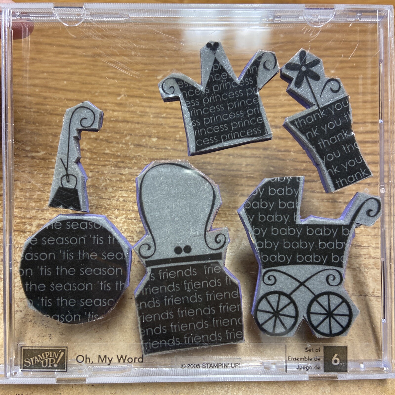 Stampin Up Oh, My Word-Stamp Set of 6-Lot-Ornament-Baby Carriage-Purse ...