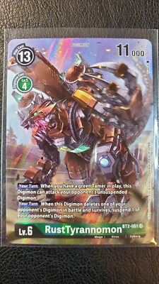RustTyrannomon Shattered FOIL Alt Art BT2-051 M PF Digimon Dimensional Phase | eBay
