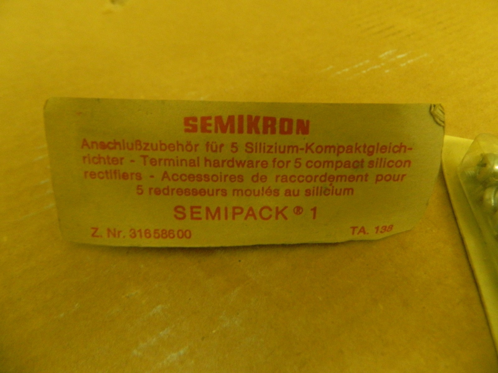 Semikron Semipack Terminal Kit Screws and Slide-On Clips 31658600 LOT ...