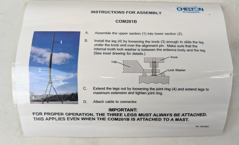 Atlantic Microwave Corp -Military Field Antenna COM201B HMMWV 30-80 MHz ...