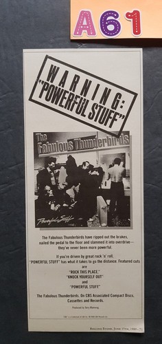 The Fabulous Thunderbirds Powerful Stuff Album Promo Print Ad Vintage ...