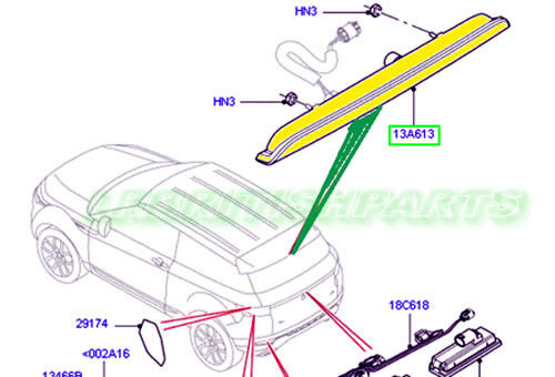 GENUINE LAND ROVER STOP LAMP REAR STOP HIGH MOUNTED RANGE ROVER EVOQUE ...
