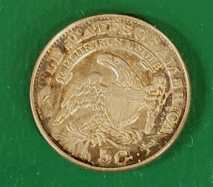 Nice 1834 United States Capped Bust Half Dime But, With Rolled Up Edge ...