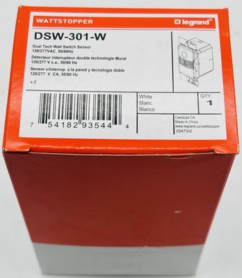 WATTSTOPPER legrand White Dual Tech Wall Switch Sensor {DSW-301-W ...