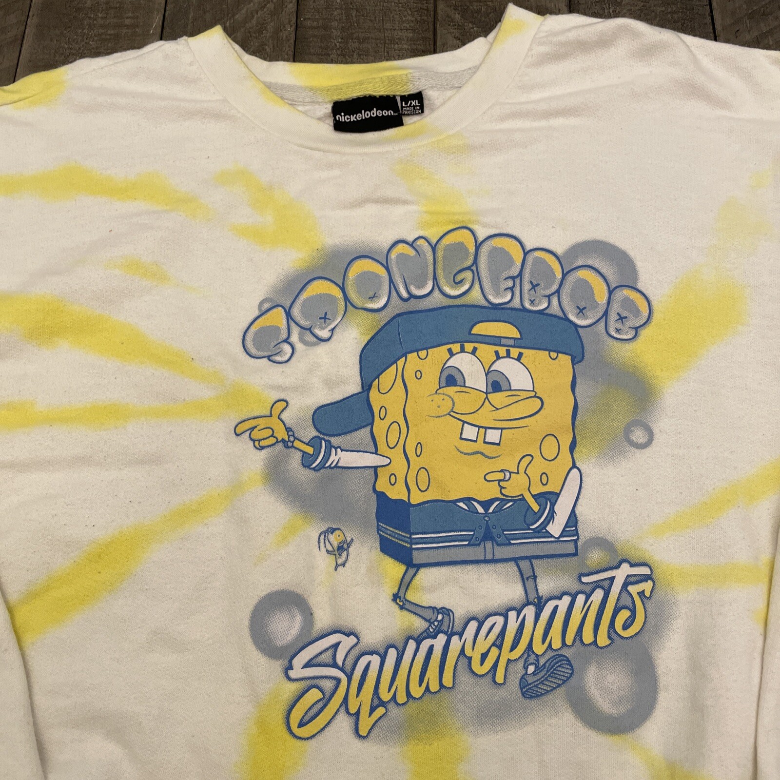 Spongebob Squarepants Yellow and White Crewneck Sweatshirt L/XL | eBay
