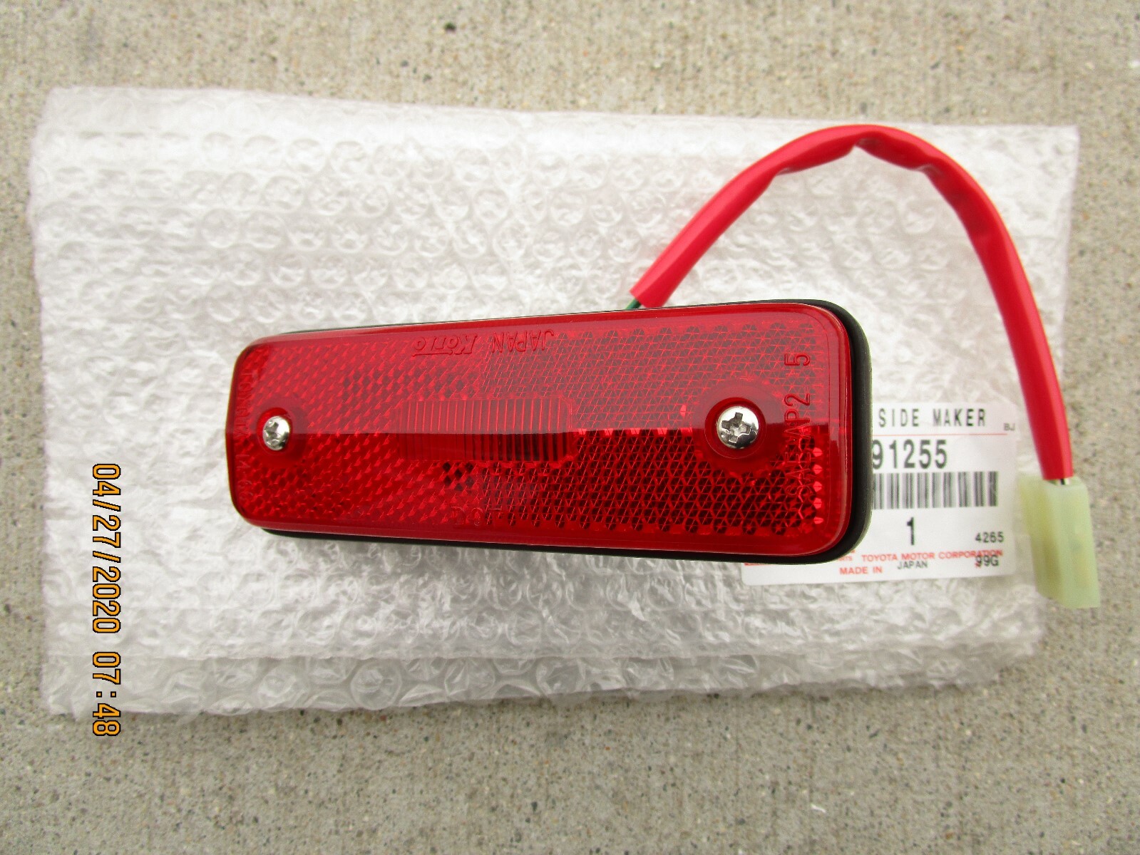 FITS: 79 - 82 TOYOTA CORONA REAR LEFT SIDE MARKER MARK LIGHT OEM BRAND ...