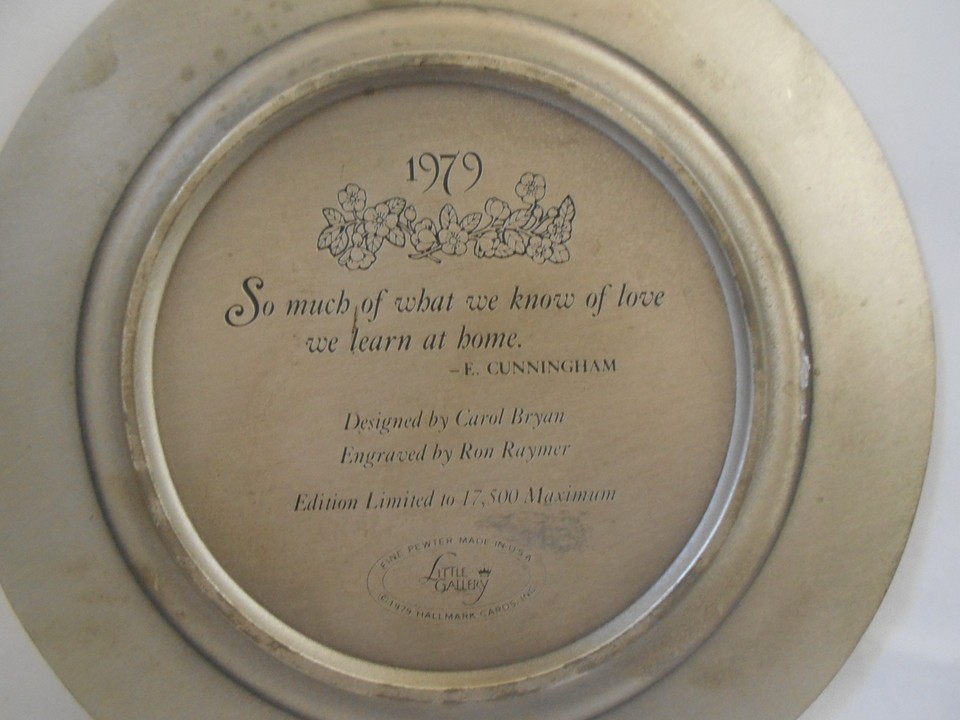 Hallmark Little Gallery 1979 So Much of What Pewter Plate Carol Bryan ...