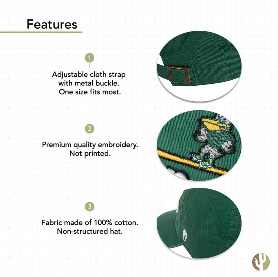 Tulane University Baseball Hat Green Wave Brimmed Embroirderd Hats Cap ...