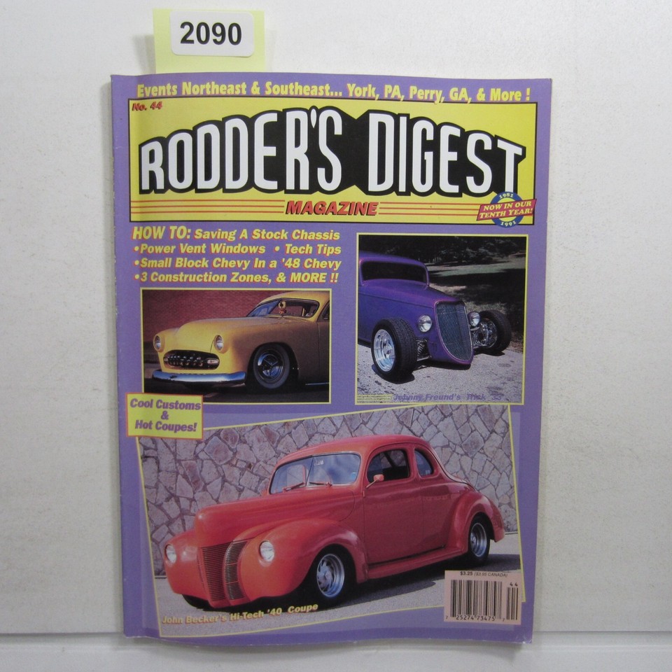 Rodder's Digest Dec 1991 No 44, Cool Customs Hot Coupes, Stock Chassis ...