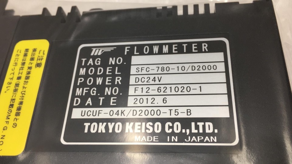 TOKYO KEISO FLOWMETER SFC-780-10/D2000 | eBay
