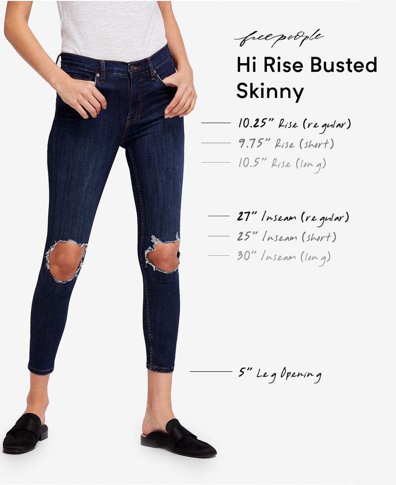 FREE PEOPLE Brand Women Fashion Busted Destroyed Skinny Denim Jeans ...