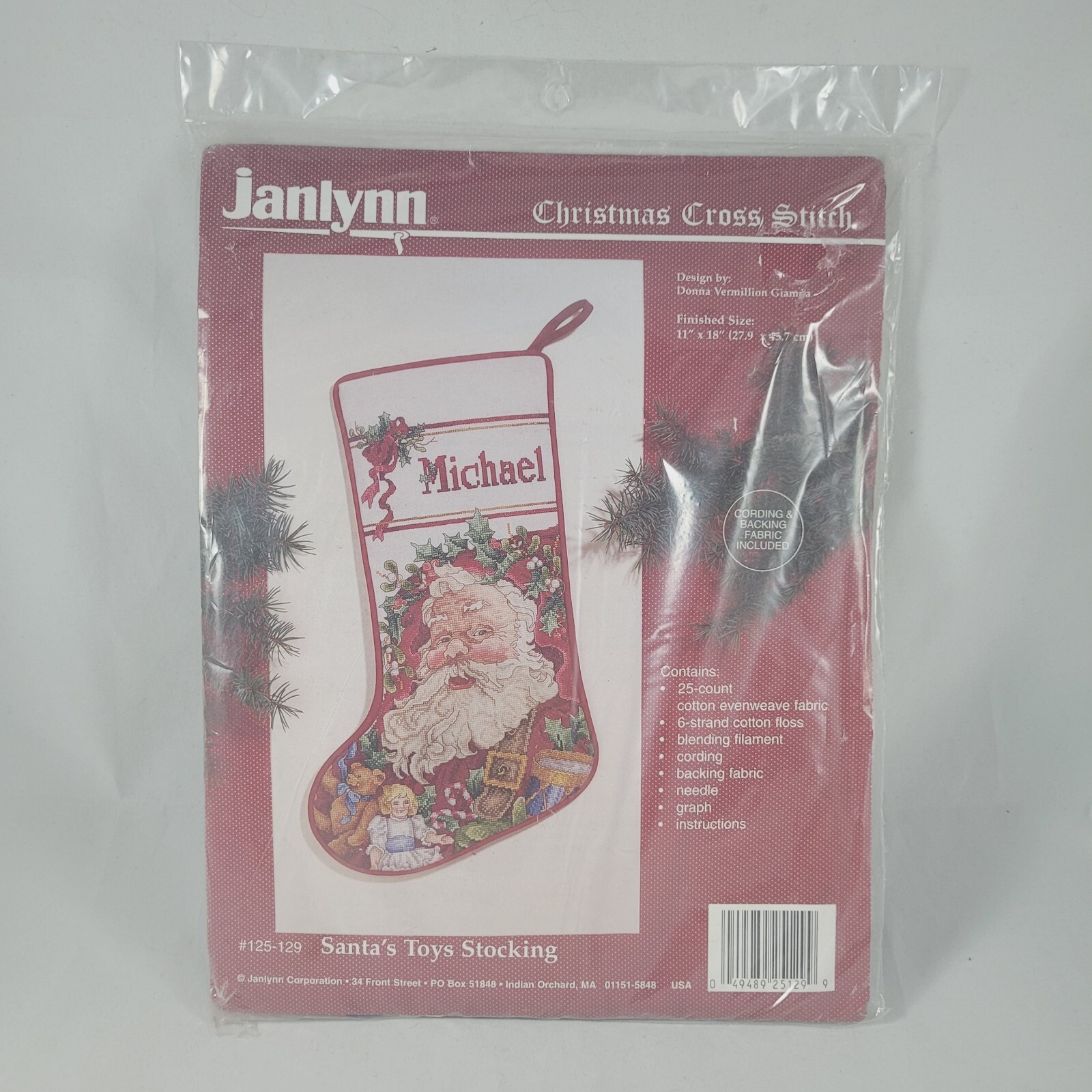 Janlynn Cross Stitch Christmas Stocking Kit Santa's Toys Stocking Santa ...