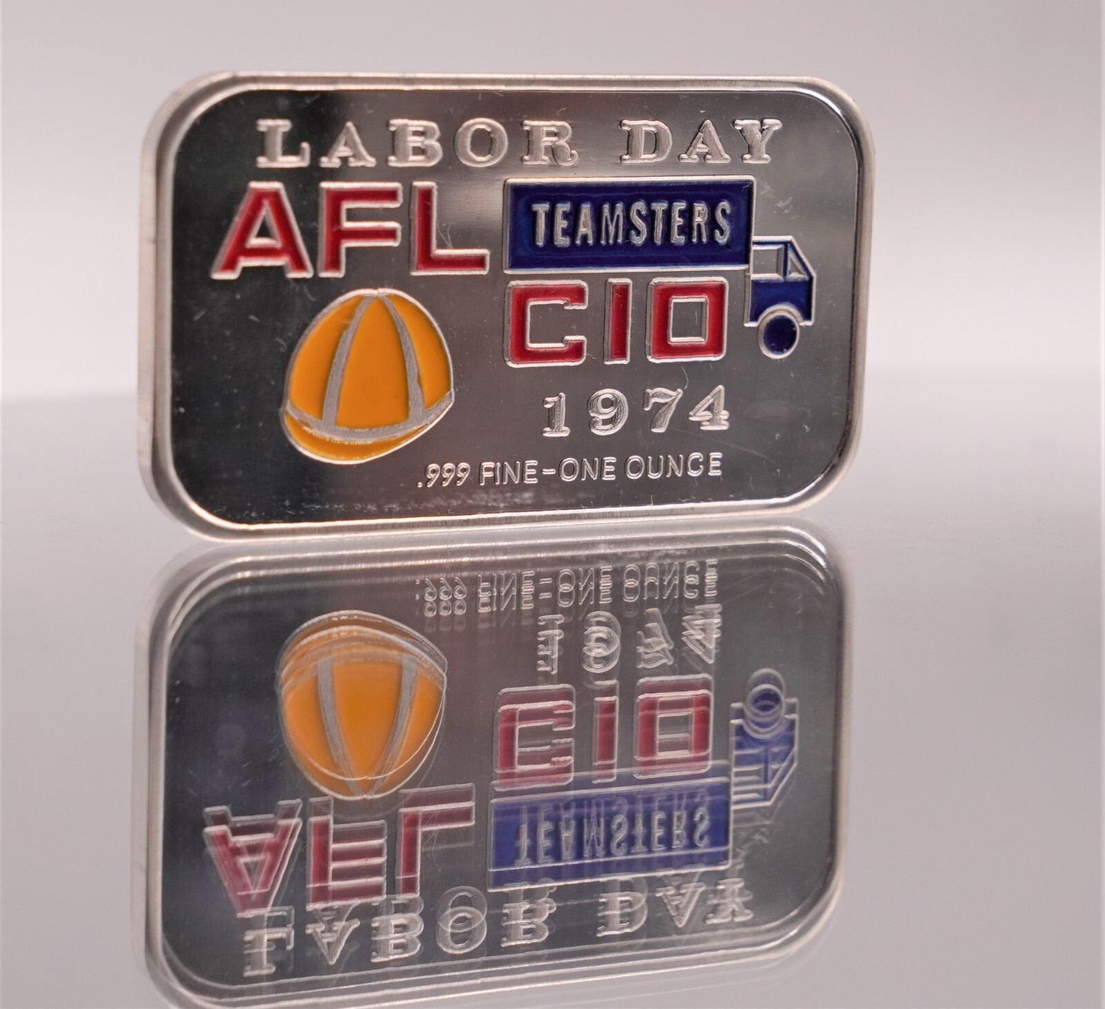 LABOR DAY AFL CIO 1974 Teamsters Union A Ceeco 1oz 999 FINE Silver art ...