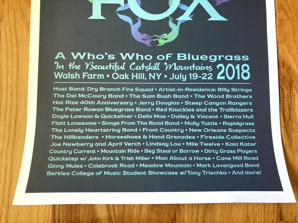 Grey Fox Bluegrass Festival Poster 2018 Feat: Billy Strings and many ...